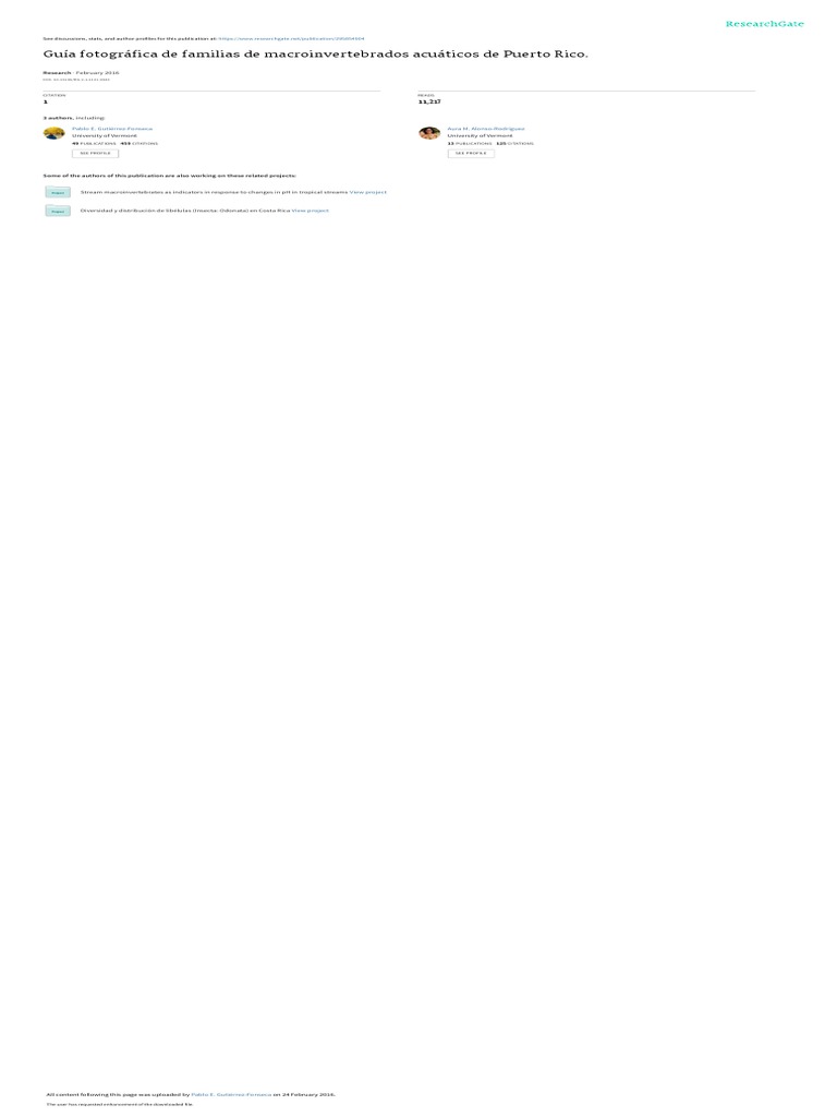 GuiaFotograf Macroinvert PuertoRico | PDF | Ciencias de la Tierra ...