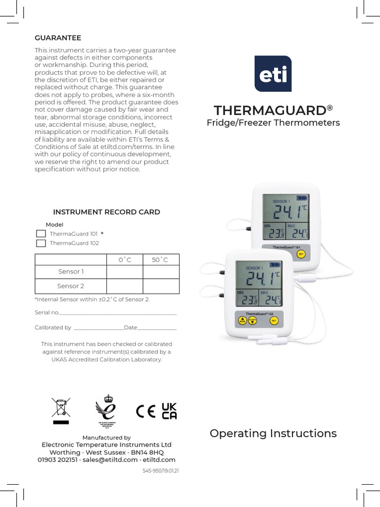 545-950 ThermaGuard 2021 | PDF | Thermometer | Calibration