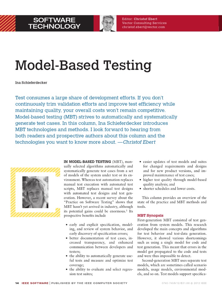 Model Based Testing Pdf Software Testing Computer Science