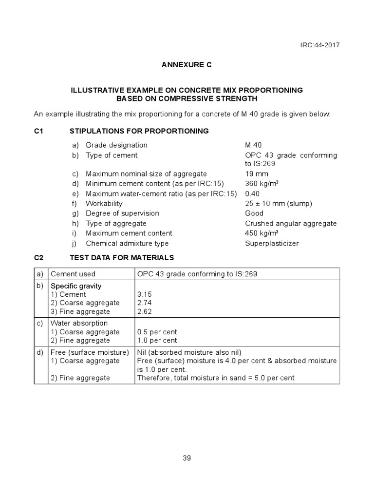 M40 Mix Design | PDF