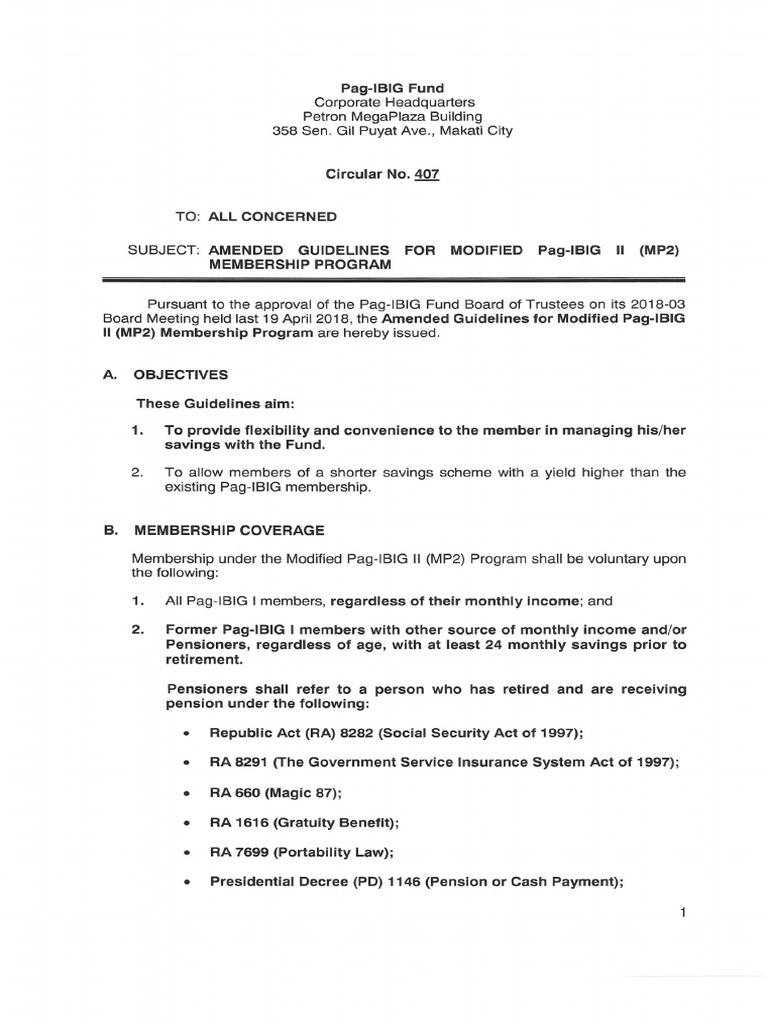 Amended Guidelines for MP2 Program | PDF | Government