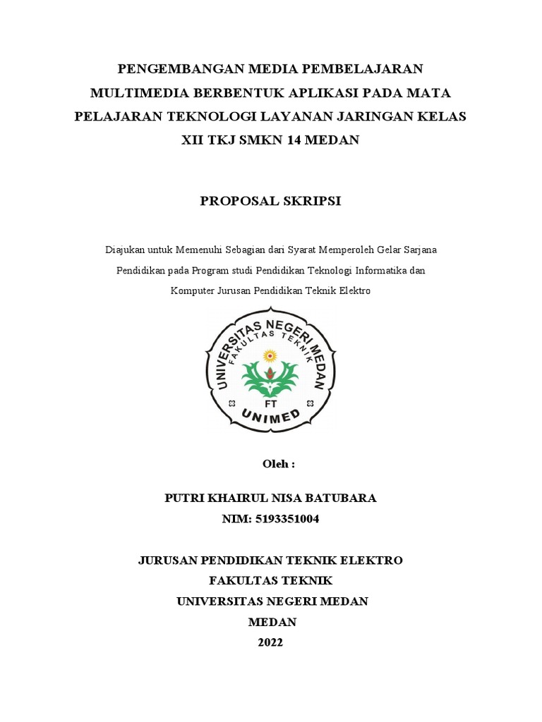 Proposal Skripsi - 5193351004 - Putri Khairul Nisa Batubara | PDF