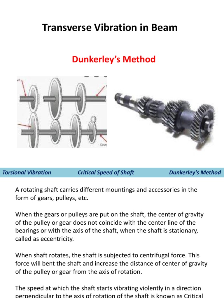 Dunkerley's Method | PDF | Speed | Gear