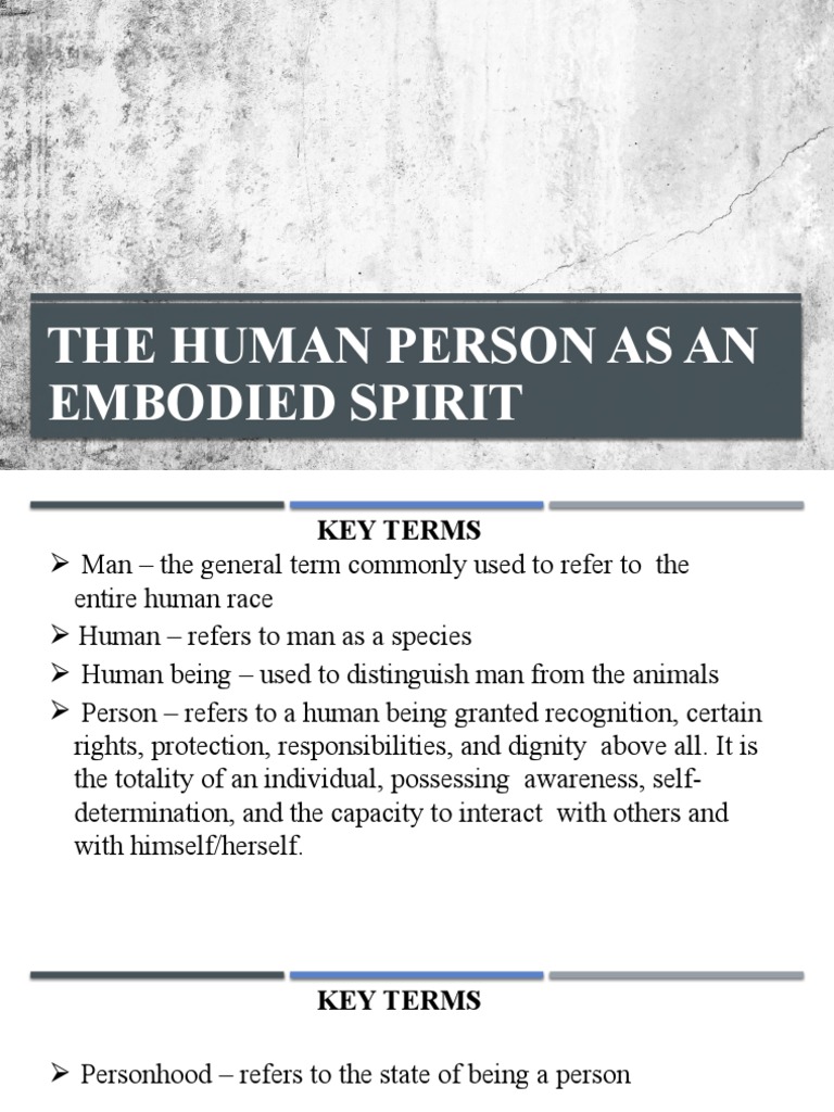 Lesson 3 Human Person As An Embodied Spirit | PDF | Soul | Moksha