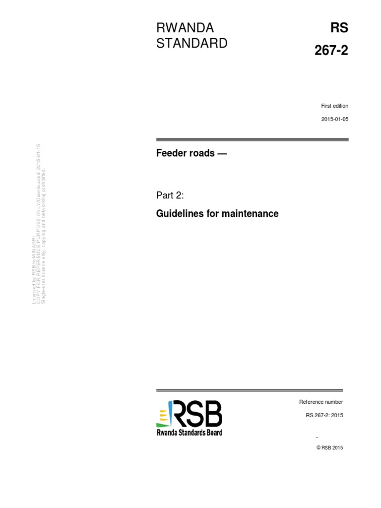 RS 267-2 2015 Feeder Road - Guidelines For Maintenance | PDF | Road | Road Surface