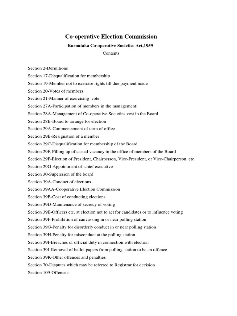 CEC Election Manual-KCS Act, 1959 Edited by Shobha Version-1 | PDF ...