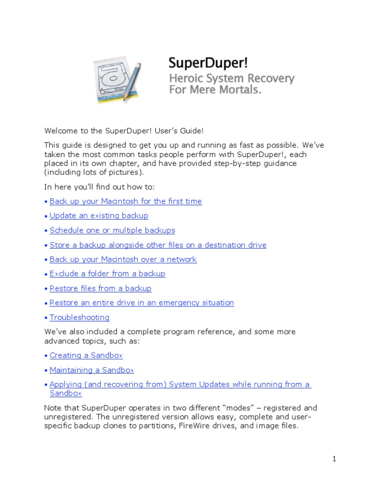 Super Duper User's Guide | PDF | Backup | Computer File
