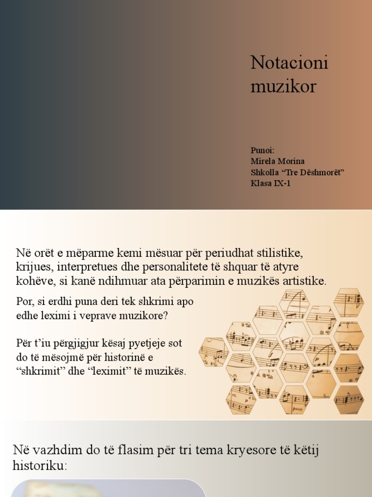 Projekt Në Muzikë. Notacioni Muzikor | PDF