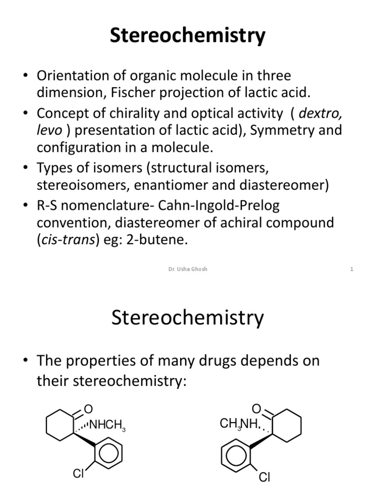 Unit-4 Stereochemistry-Final | PDF | Chirality (Chemistry) | Isomer