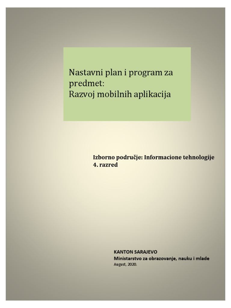 NPP - Razvoj Mobilnih Aplikacija - Izmjenjeni | PDF