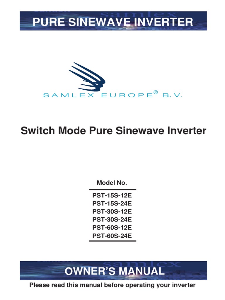 Manual-PST-15S 30S 60S | PDF | Power Inverter | Power Supply
