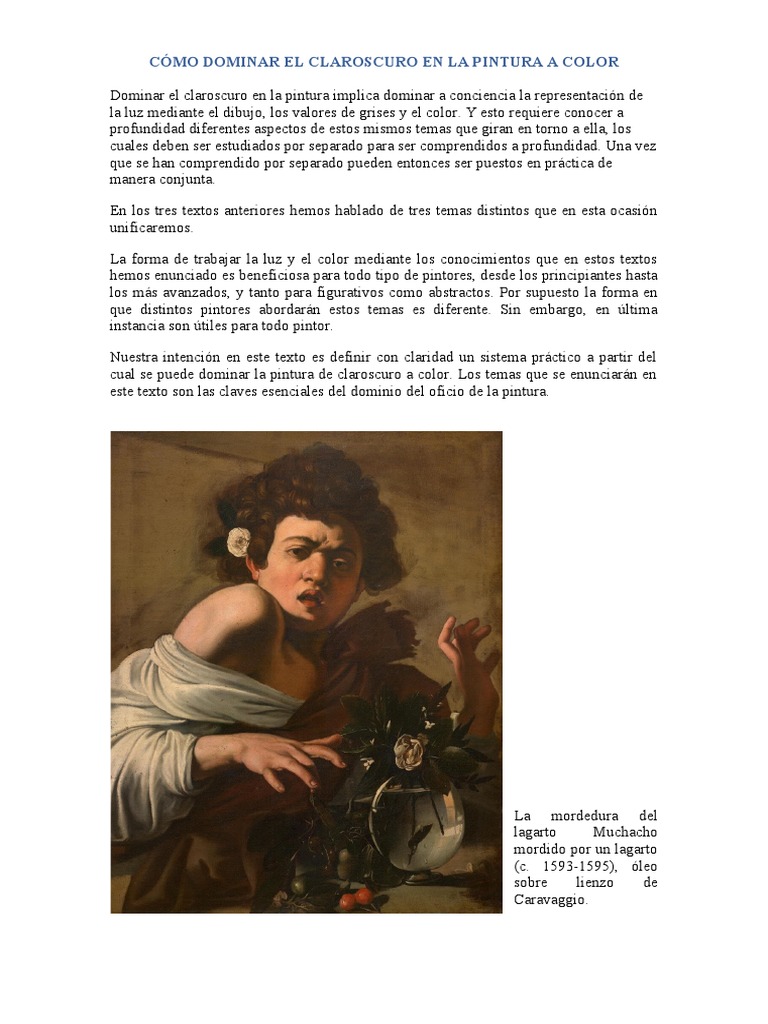 Cómo Dominar El Claroscuro en La Pintura A Colo1 | PDF | Color | Pinturas