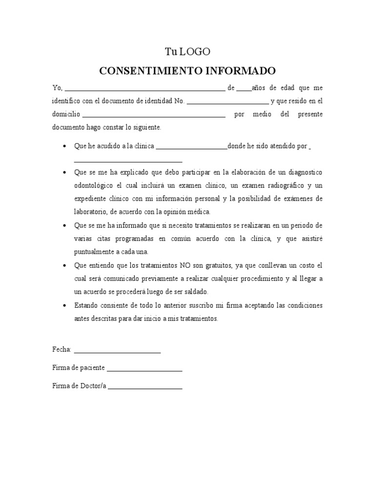 Consentimiento Informado General | PDF