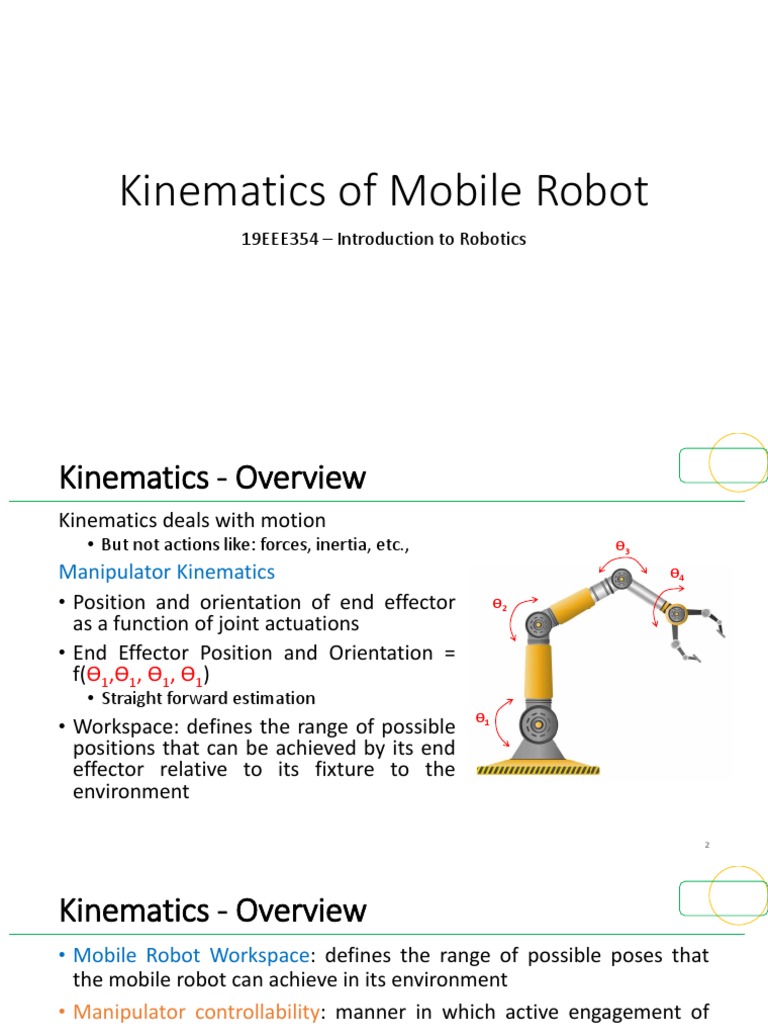 8 - Kinematics of Mobile Robots | PDF | Kinematics | Rotation Around A Fixed Axis