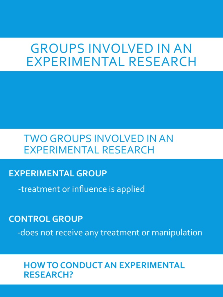 Groups Involved in An Experimental Research | PDF