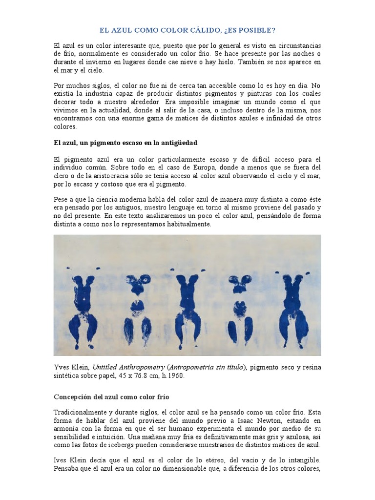 El Azul Como Color Cálido | PDF | Pinturas | Color