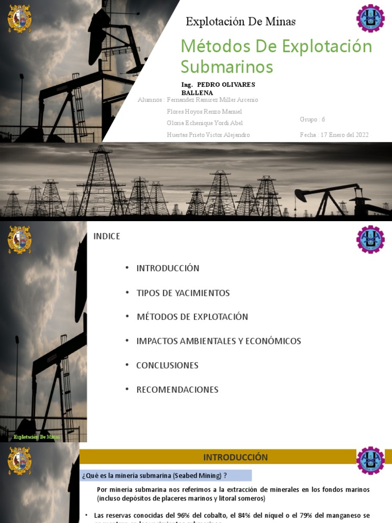 Metodos de Explotación Submarinos | PDF | Mar | Minería