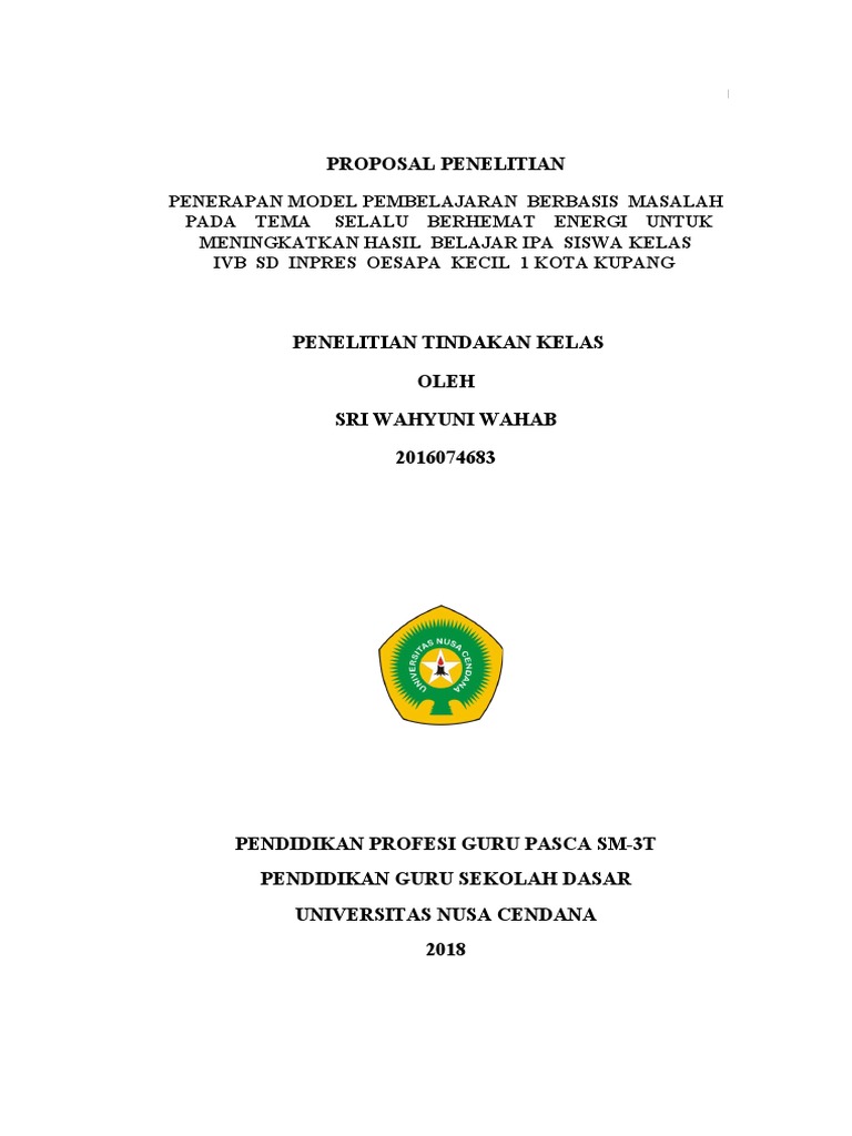 Proposal PTK SWW | PDF | Kesehatan Holistik | Sains & Matematika