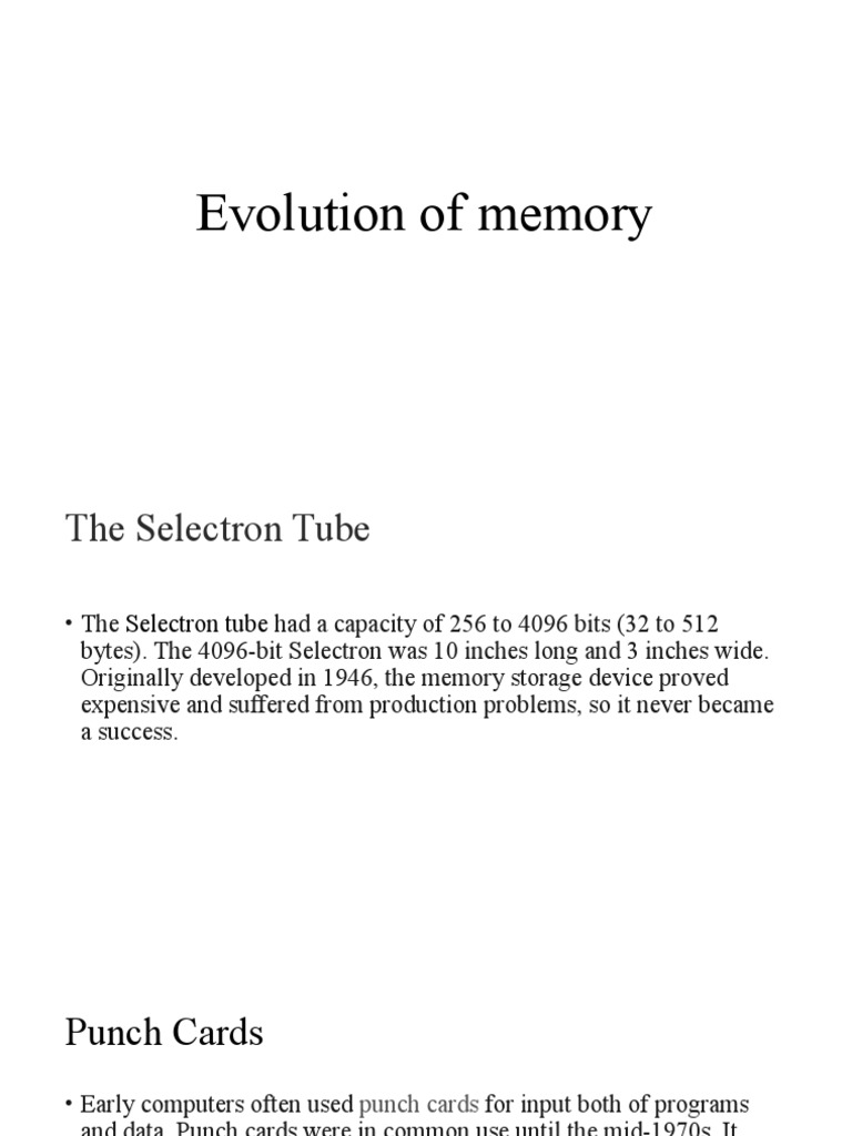 Evolution of Memory | PDF | Computer Data Storage | Floppy Disk
