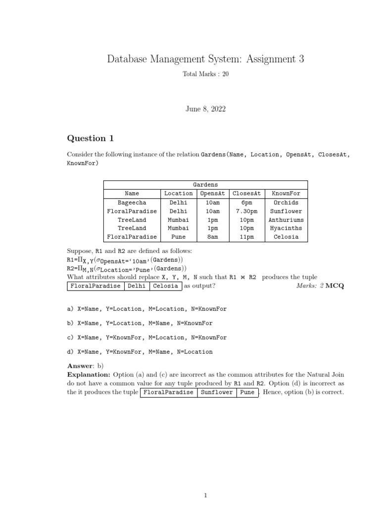 Assignment 3 DBMS JUL 2022 | PDF | Data Management | Computing