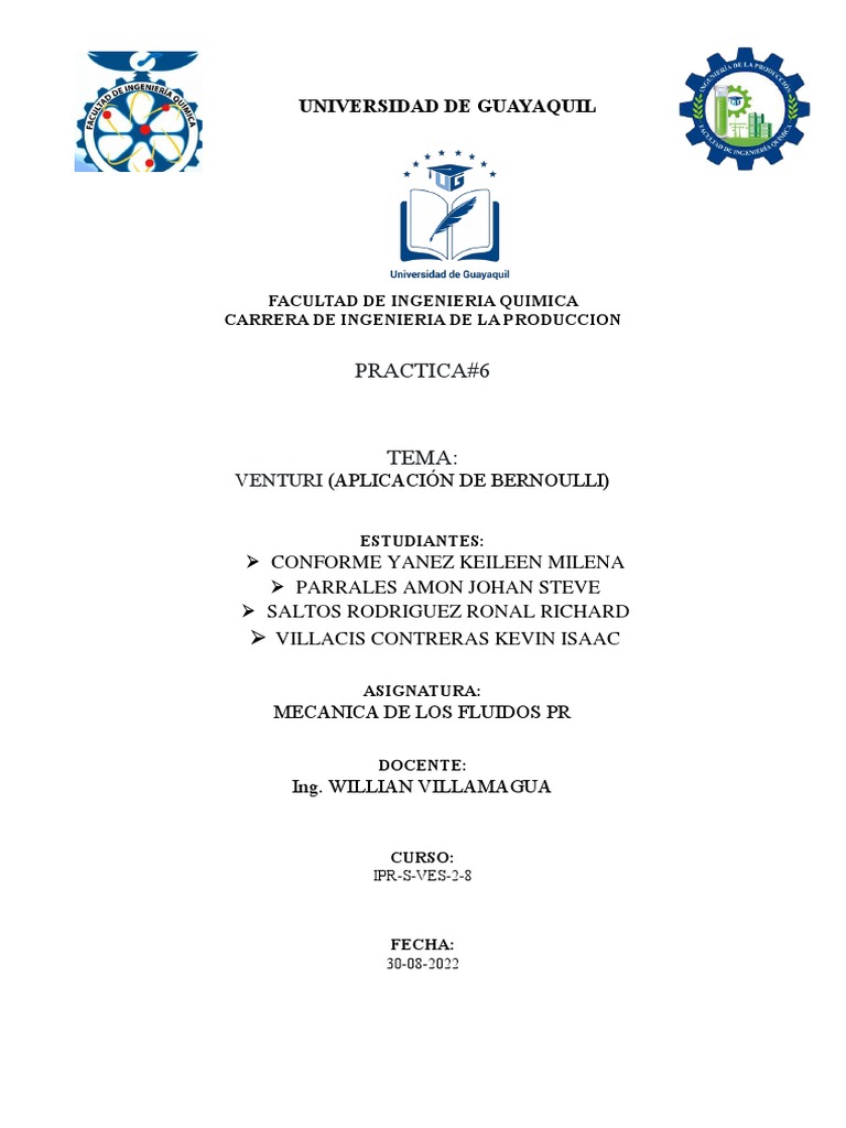 Practica 6 Venturi | PDF | Bomba | Ingeniería