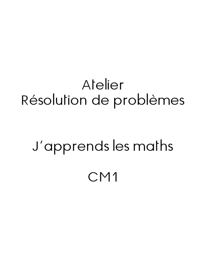Problèmes de maths pour CM1 | PDF