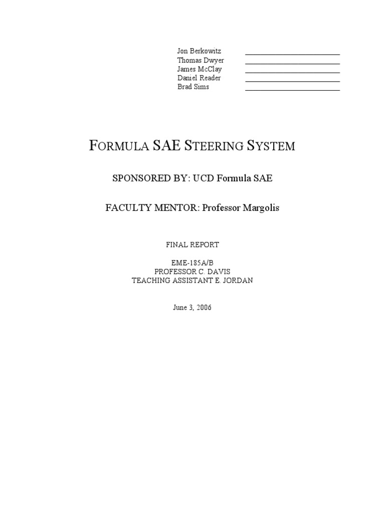 FSAE Steering System | PDF