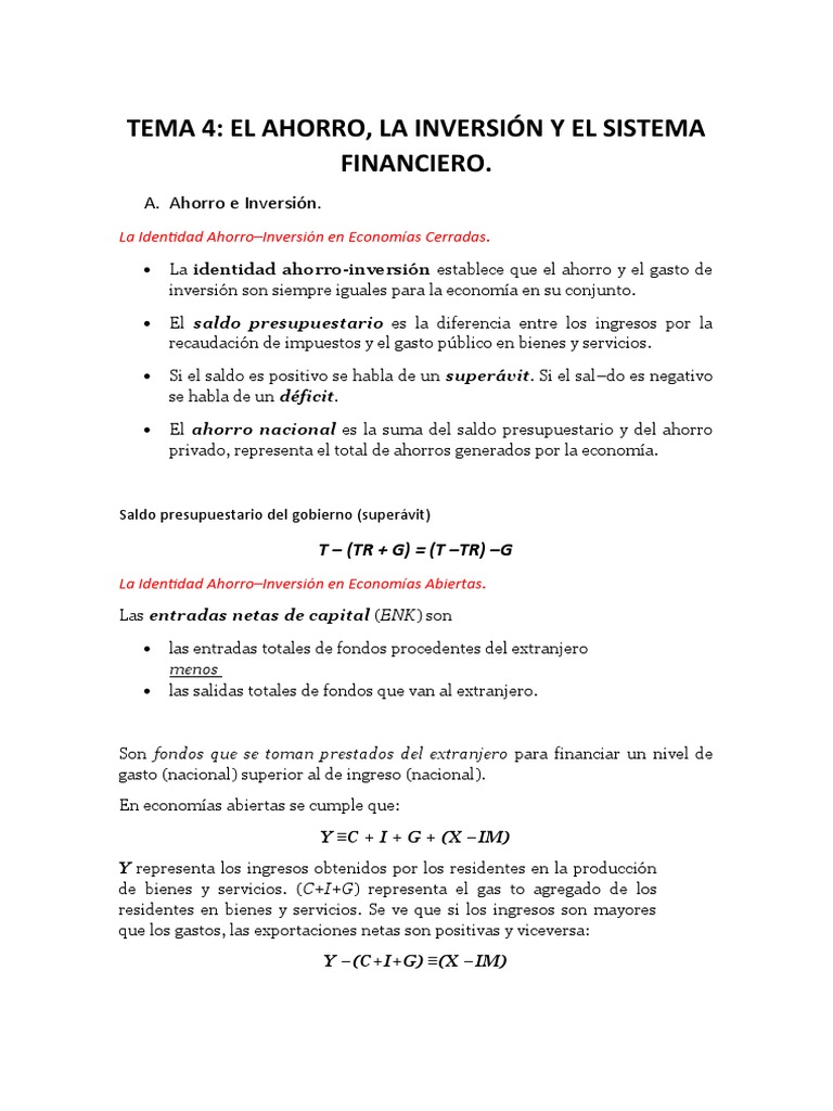 Tema 4 | PDF | Ahorro | Compartir (Finanzas)