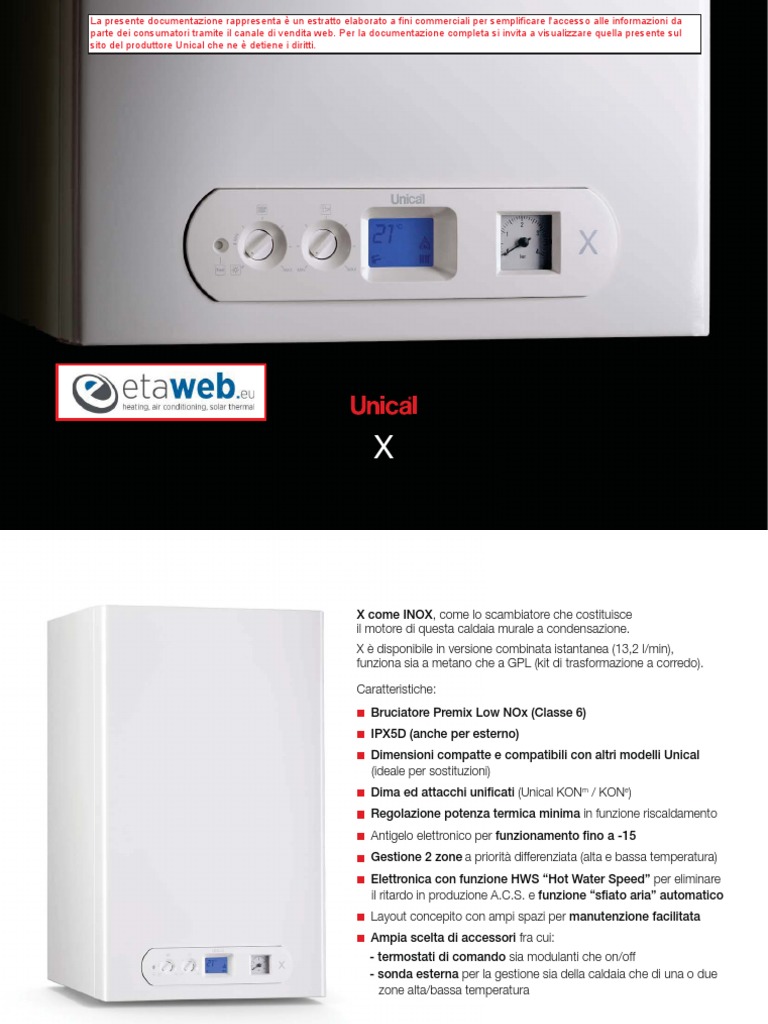 Scheda Tecnica Unical X 24 2 | PDF