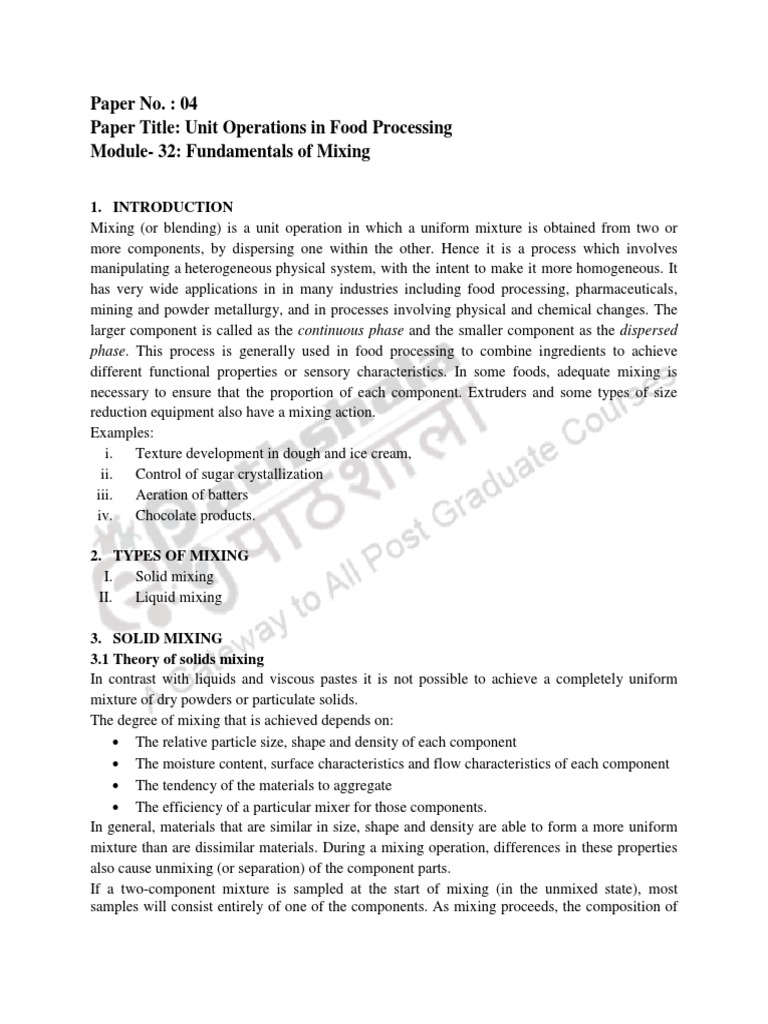 Mixing Basics | PDF | Reynolds Number | Liquids
