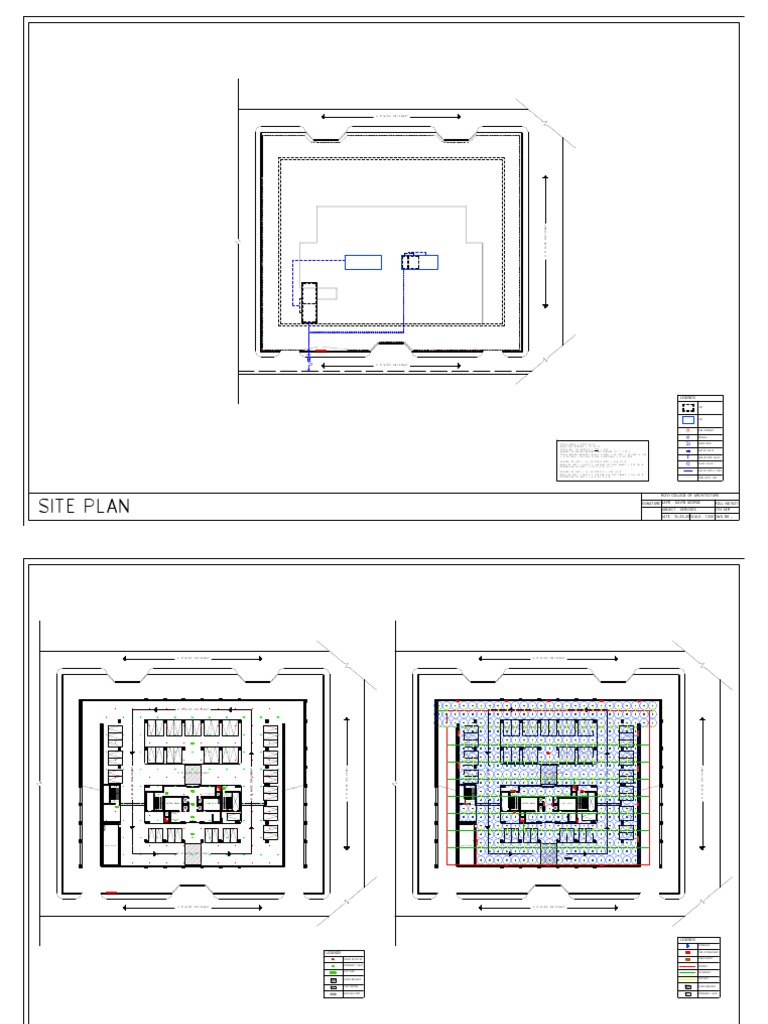 Proposed site plan layout for a multi-storey building with dimensions ...