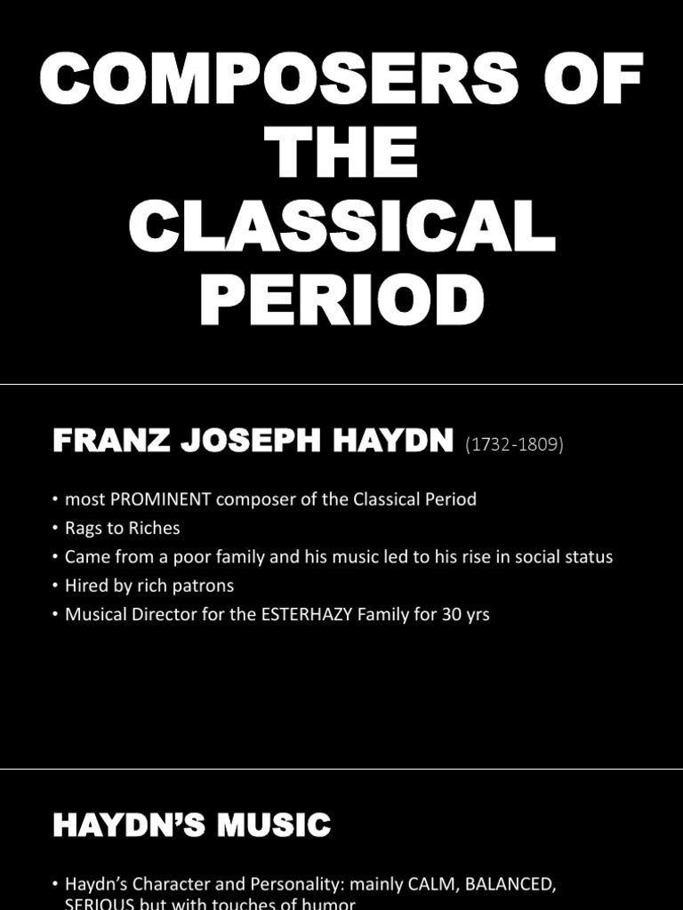 Grade 9 Quarter 2 Music Classical Composers | PDF | Classical Period ...