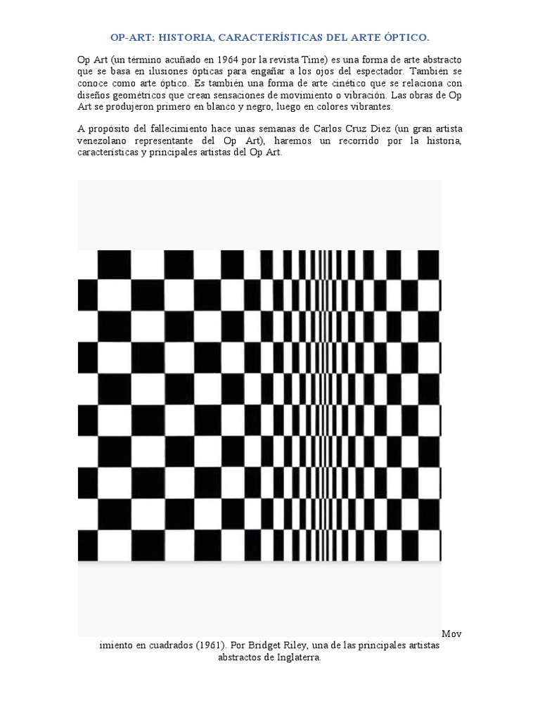 Historia Características Del Arte Óptico. | PDF | Color | Tecnicas ...