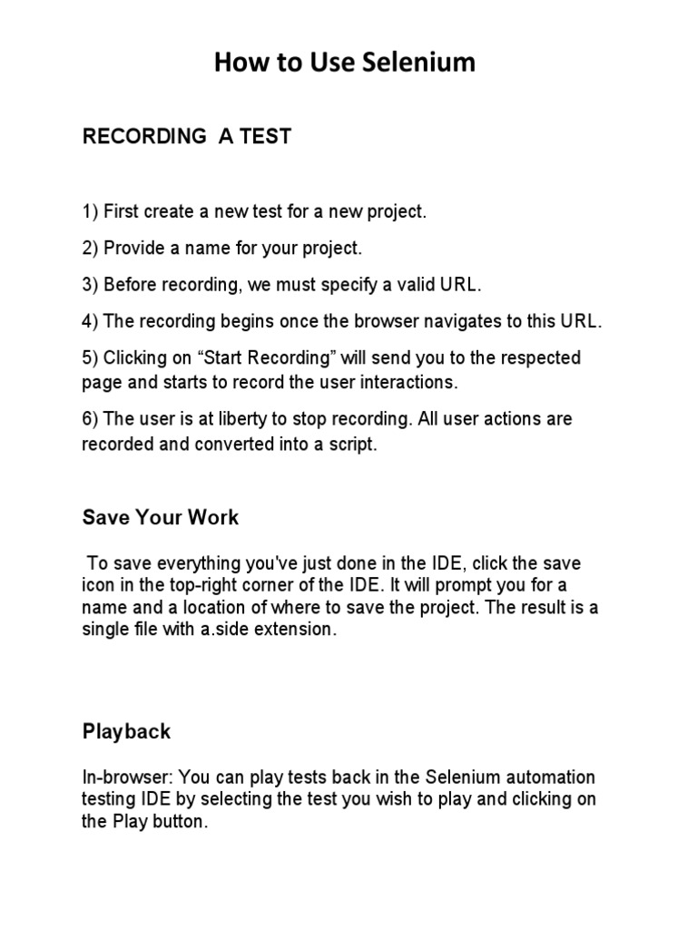 How To Use Selenium Pdf 
