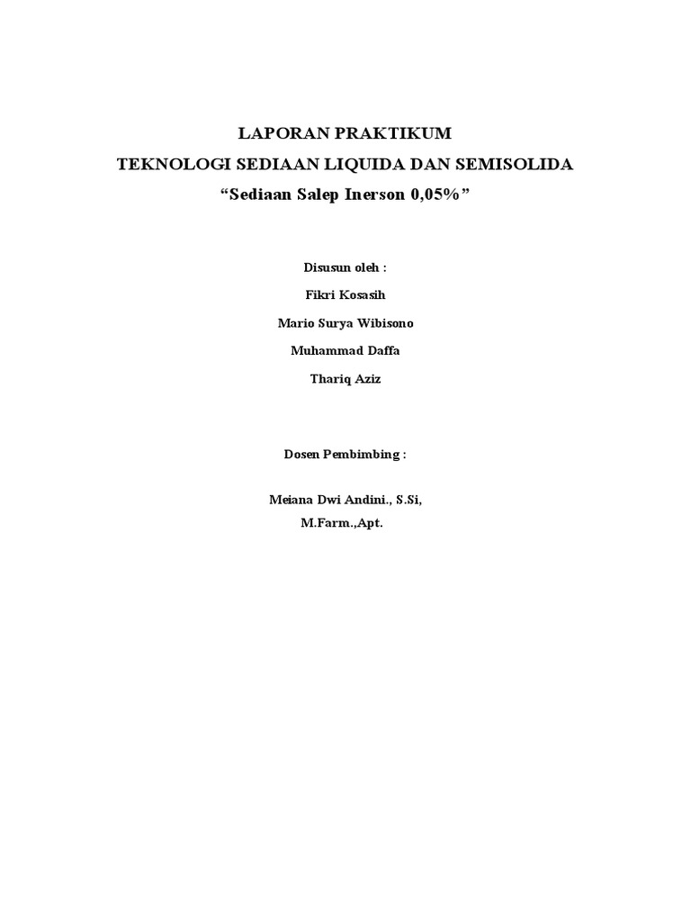 Laporan Praktikum Kel 5 Inerson | PDF