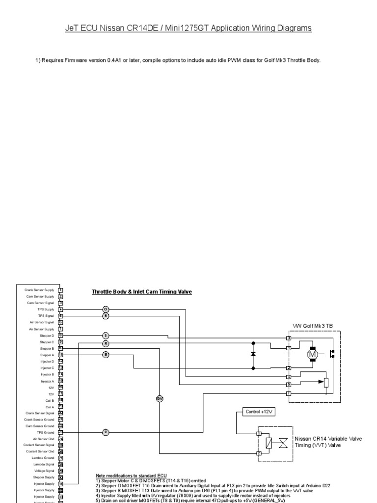 CR14DE Interface Diagram V02 | PDF | Ignition System | Throttle