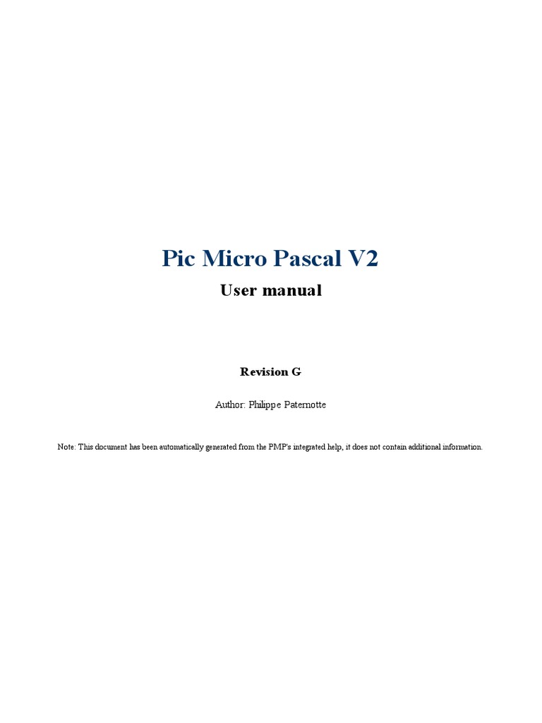 Pic Micro Pascal V2 Rev G | PDF | Computer Programming | Software Engineering