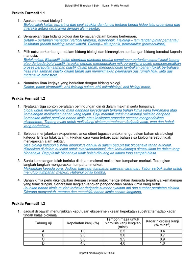 Bio T4 B1 Praktis Formatif | PDF