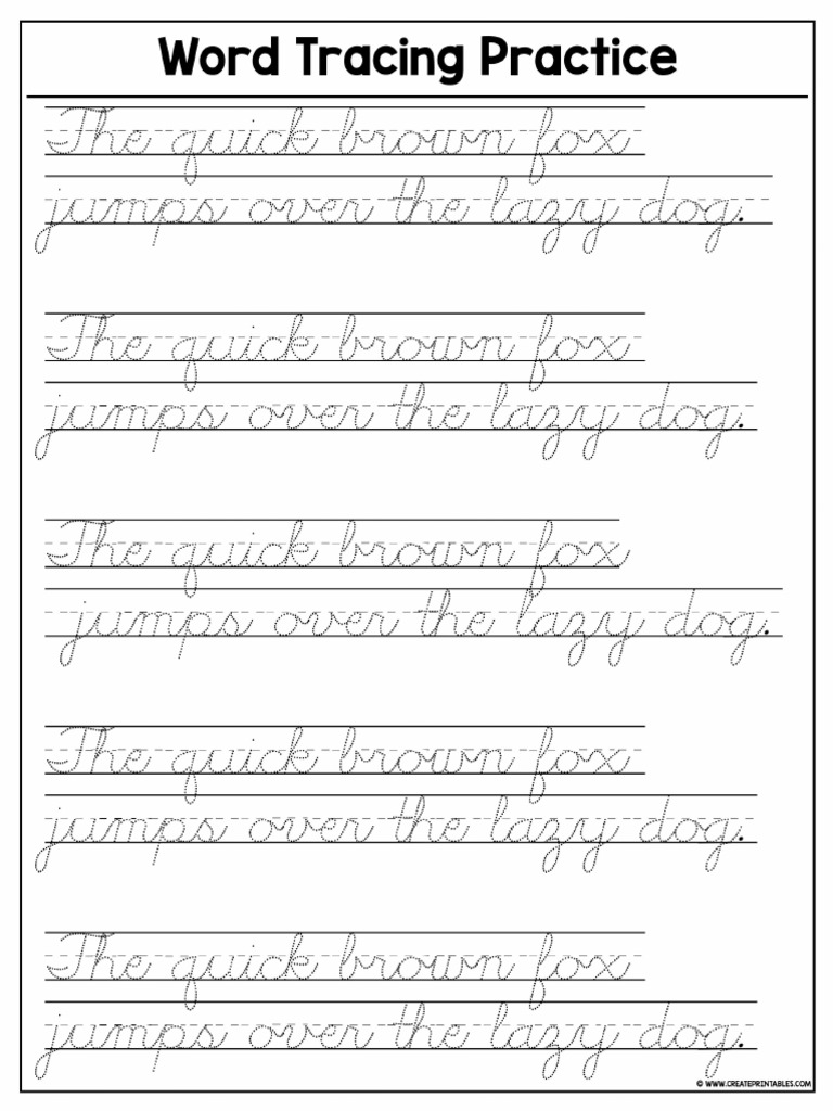 Cursive Practice Sentence | PDF