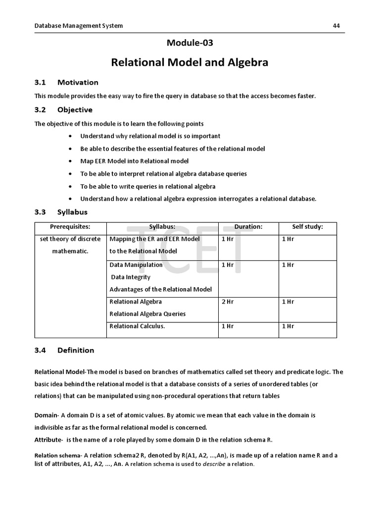Dbms Mod 3 | PDF | Relational Database | Relational Model