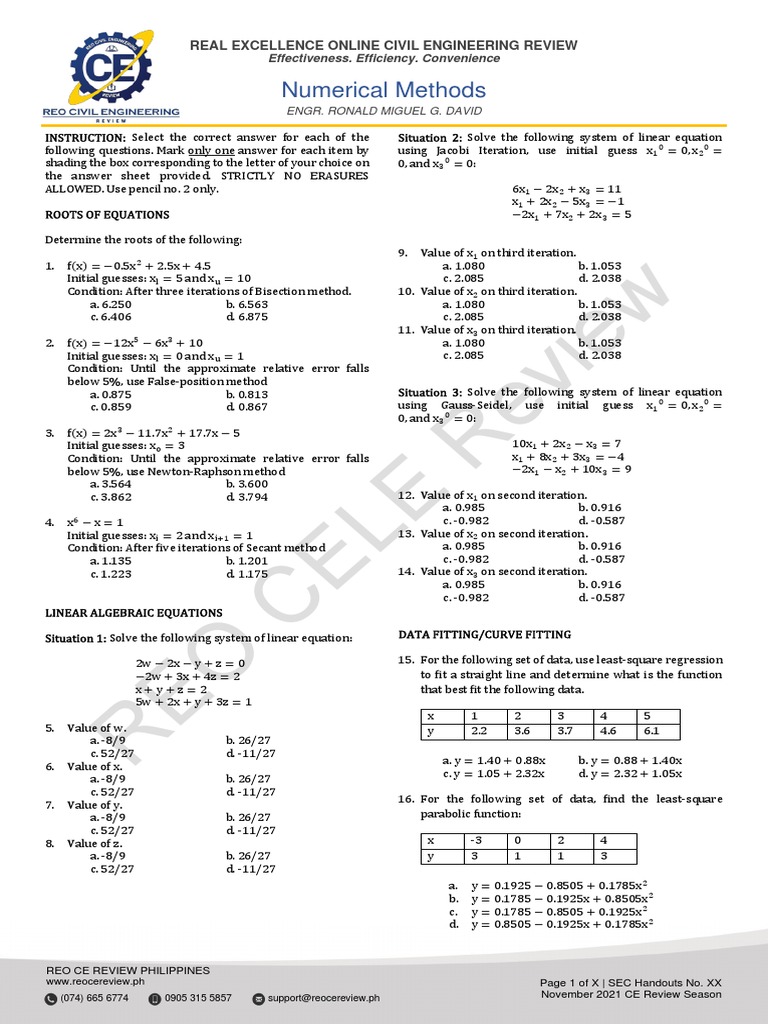 Numerical Method | PDF | Numerical Analysis | Mathematical Relations