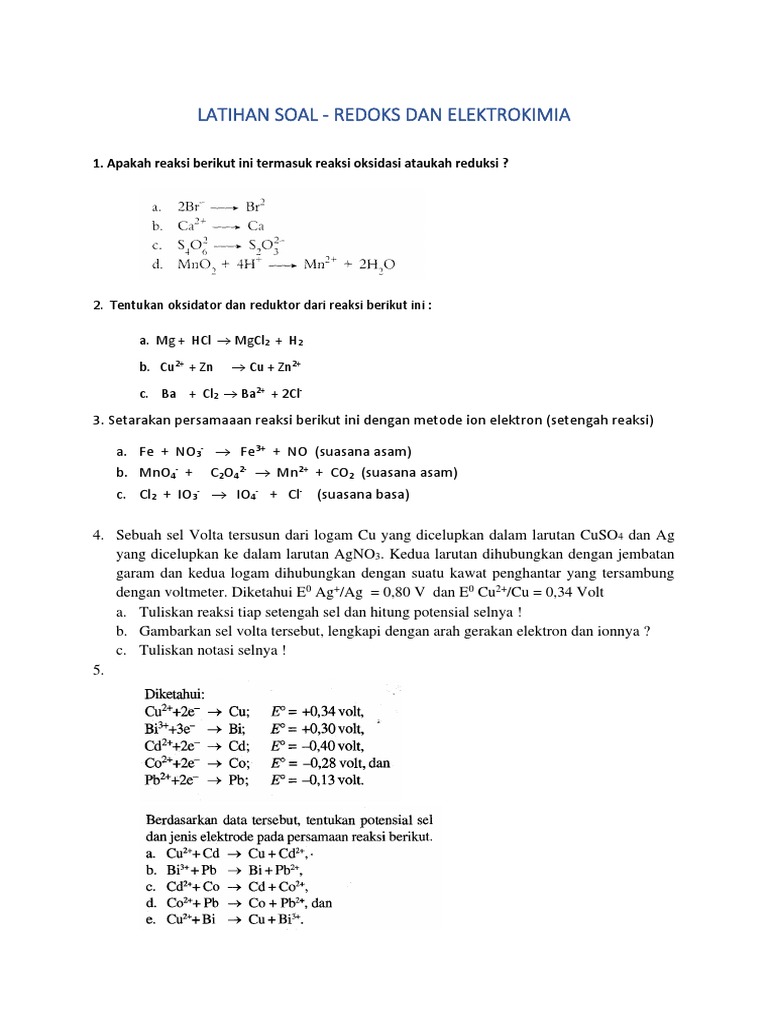 Latihan Soal Redoks | PDF