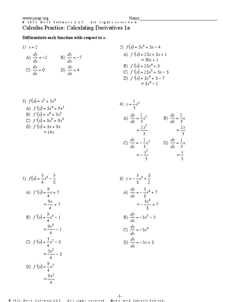 Calculating Derivatives PR1 A | PDF | Elementary Mathematics ... Calculating Derivatives PR1 A | PDF | Elementary Mathematics ...