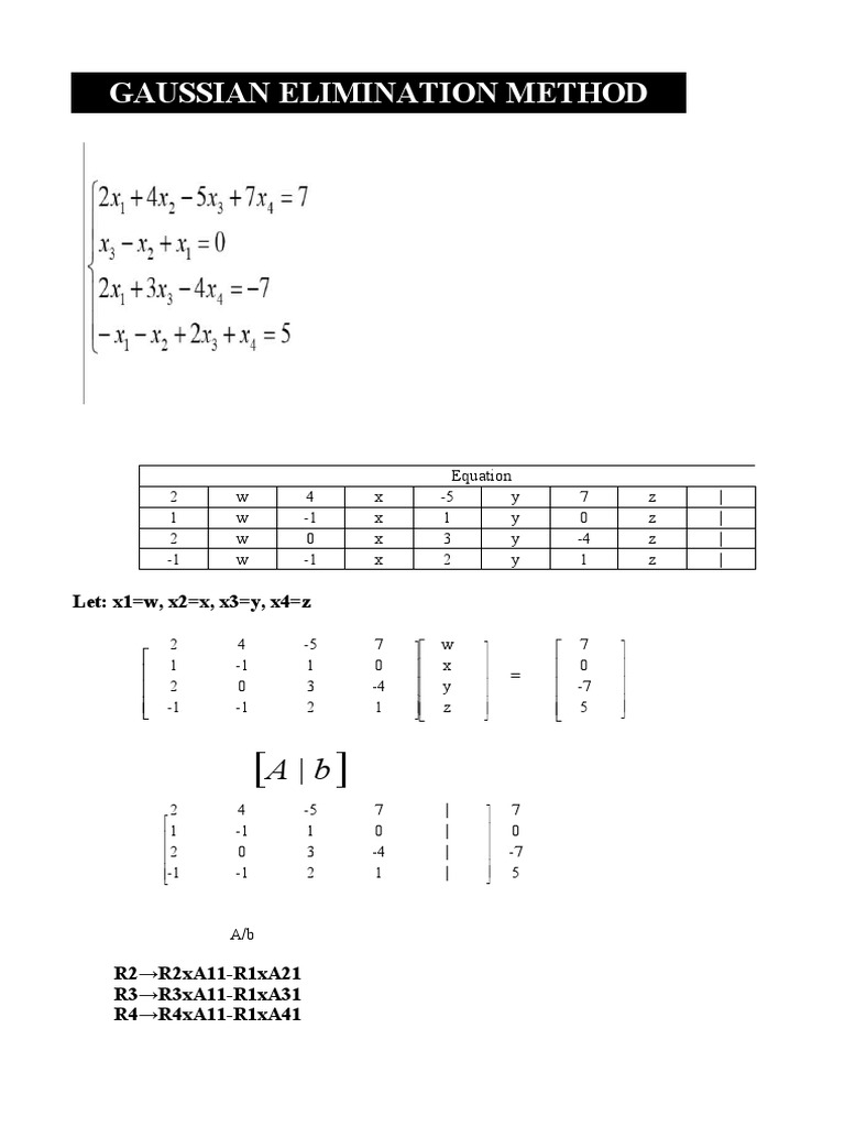 Lab#2 - Gaussian Elimination Method | PDF | Algorithms And Data Structures | Theoretical ...