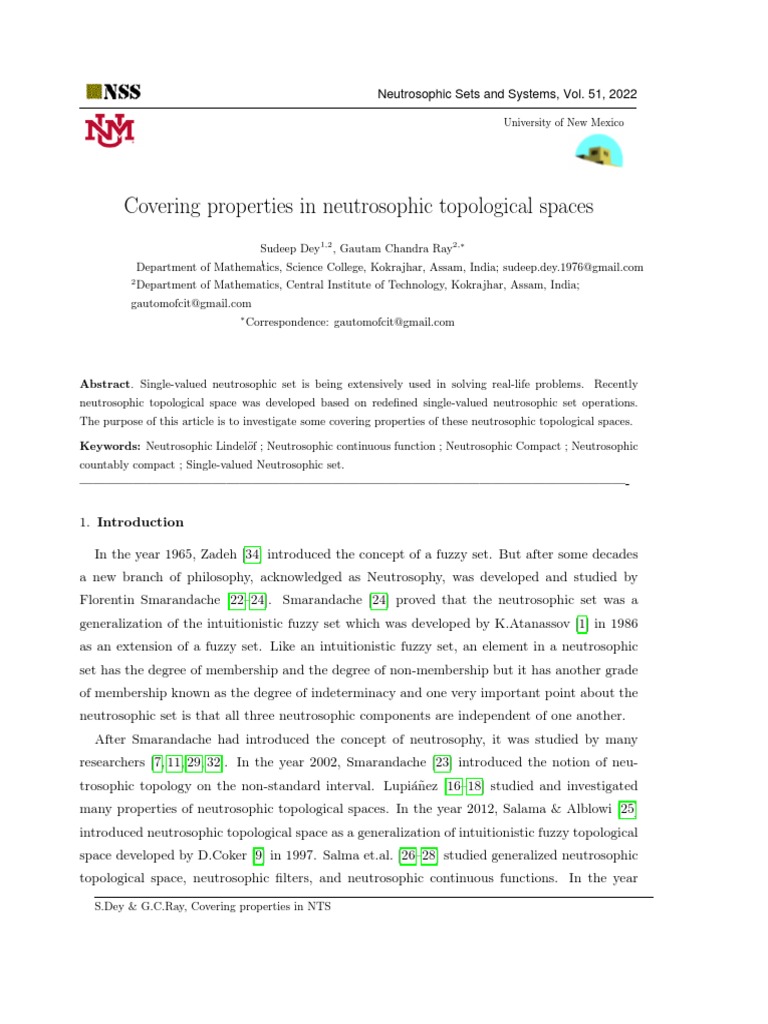 Properties Neutrosophic Topological | PDF | Compact Space | Function (Mathematics)