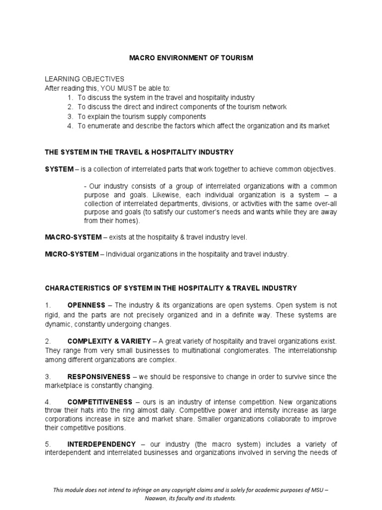 Chapter 3 Macro Environment of Tourism | PDF | Business