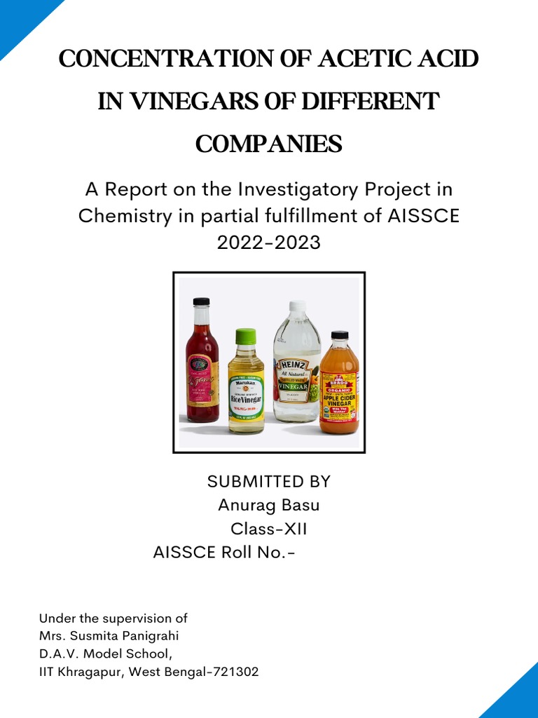 Acetic Acid Concentration in Vinegars | PDF | Titration | Chemistry
