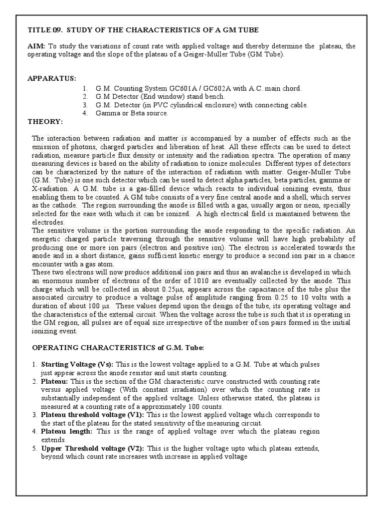 GM Counter | PDF | Vacuum Tube | Radiation