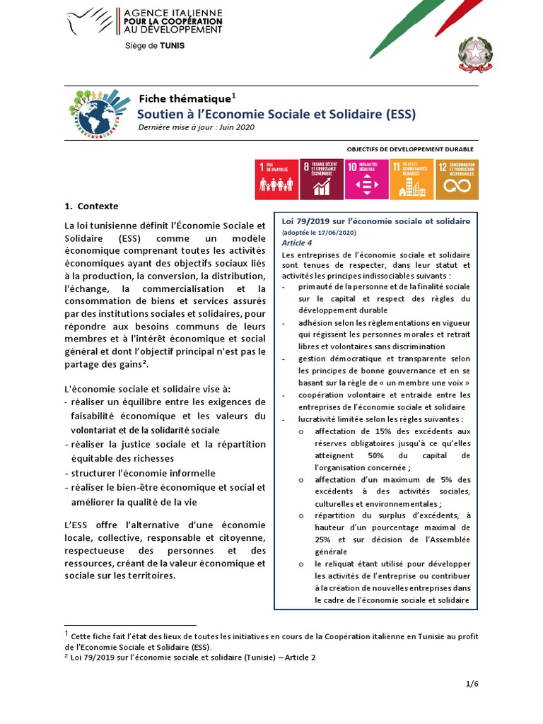 Fiche Thématique ESS | PDF | Économie sociale | Économie