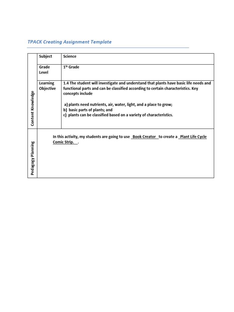 Creating Assignment Pdf Plants Websites 